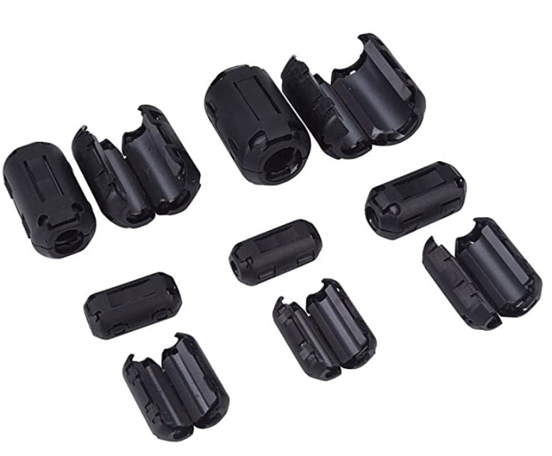 Snap-On Ferrite Rings Around Cables Various Sizes Temperature Range -25 ...