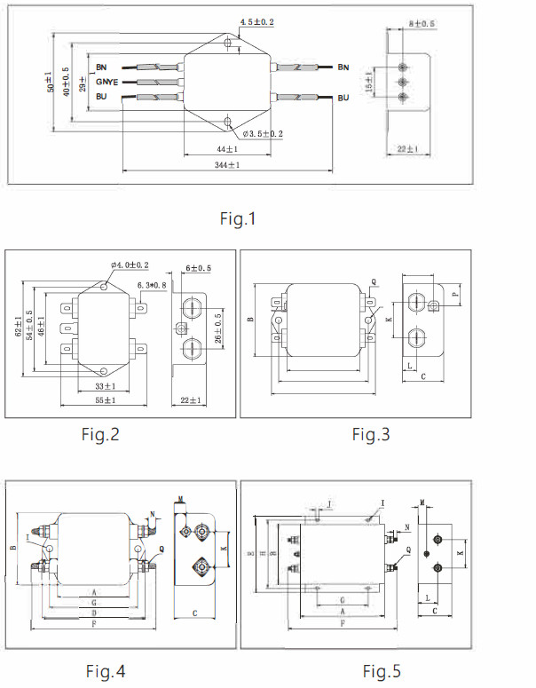 Energy Electrical AC Single Phase EMI Filters 150KHZ-30MHZ Low Pass